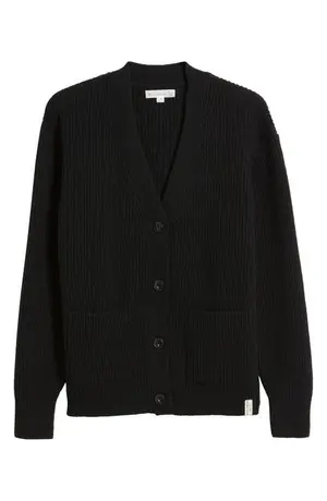 Merz B. Schwanen Relaxed Wool & Cashmere Rib Cardigan In Deep